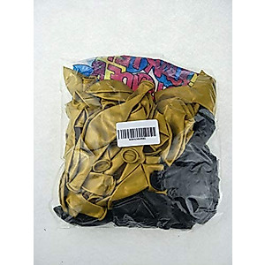 Fecedy 12" 100pcs/pack Gold Black Round Balloons for Graduation Wedding Birthday Baby Shower Party decorations