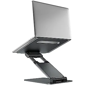 Nulaxy Laptop Stand for Desk, Ergonomic Sit to Stand Laptop Holder Convertor, Adjustable Height from 1.18" to 21", Supports up to 22lbs, Compatible with MacBook, All Laptops Computer Tablets 10-17"