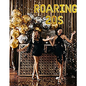 JeVenis Roaring 20s Balloons Great Gatsby Birthday Decor 20th Birthday Party Balloons 20 Anniversary Decorations Roaring 20s Flapper Party Roaring Twenties Birthday Balloon