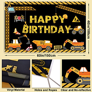 Winrayk Construction Party Decorations Birthday Supplies, Construction Balloon Arch Backdrop Tablecloth Caution Tape Engineering Truck Foil Balloons, Construction Birthday Party Supplies for Boys Kids