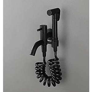 MINJING Bidet Faucet, Single Hole Toilet Sprayer, 2 Functions Wall Mounted Bidet Tap Set Bathroom Cloth Diaper