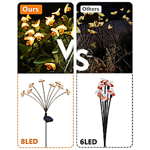Otdair Solar Lights for Outside Garden,New-Upgraded 4 Pack Solar Lights Outdoor Waterproof,Outdoor Lights Solar Powered Bee Lights,Garden Lights Solar Outdoor for Backyard Garden Warm 8LED