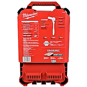 Milwaukee 48-22-9481 28-Piece 3/8 in. Drive SAE Ratchet and Socket Set with PACKOUT Low-Profile Compact Organizer