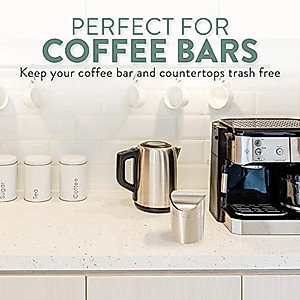 Estilo Mini Countertop Trash Can, Brushed Stainless Steel, Swing Top Lid Trash Bin 1.5 L / 0.40 Gallon, Silver Trash Can, Kitchen Countertop, Bedroom, Home Office, (EST0159)