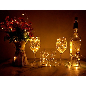 Dreamworth 2 Pack 12 Modes Sound Activated Music String Lights, Battery Operated 16.4Ft 50 LED Silver Wire Fairy Lights with Remote Timer for Bedroom Wedding Party Festival(Warm White)