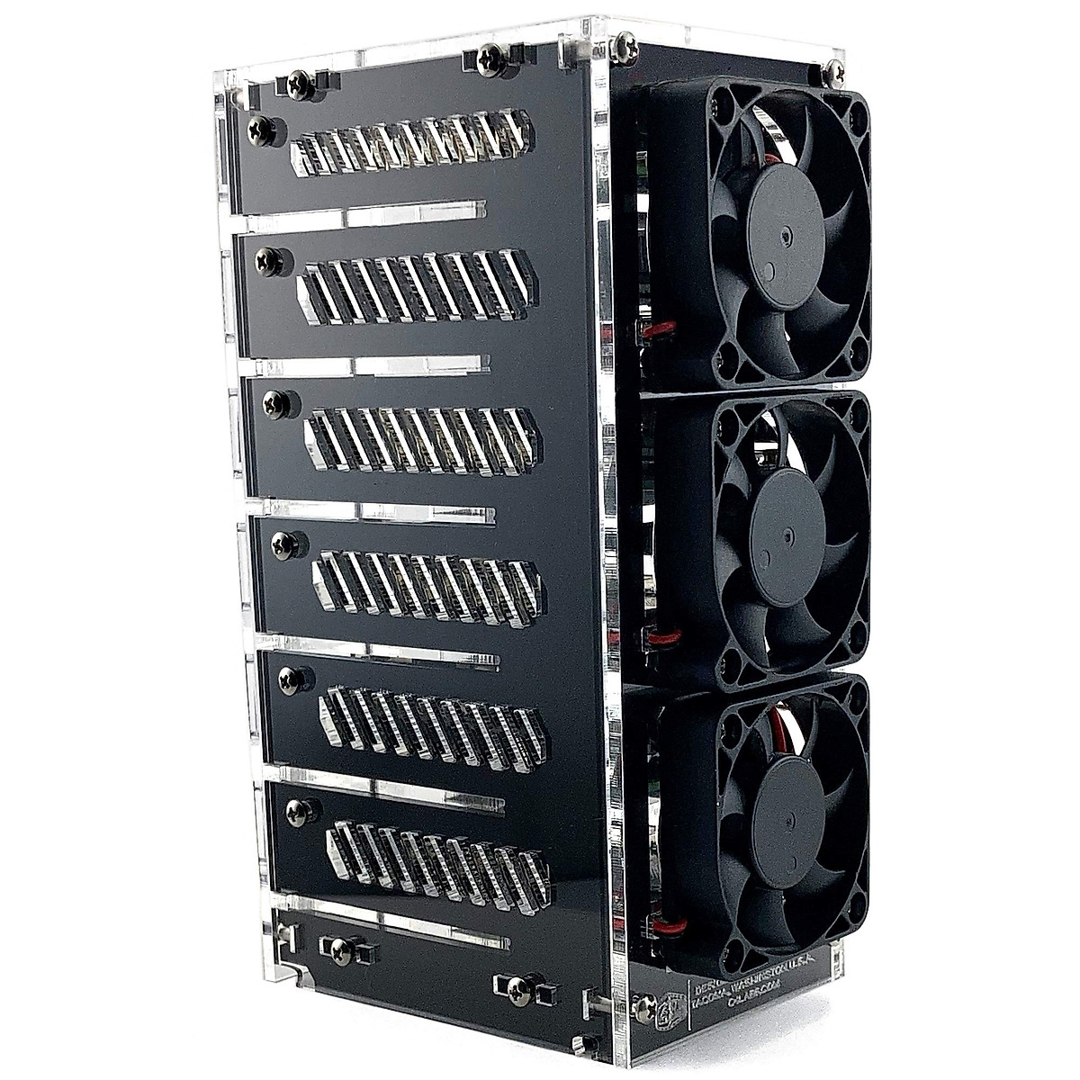 C4Labs Zebra Bramble Case – Raspberry Pi 5 4B & 3B+ (6 Stack, Black Ice)