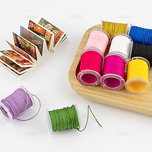 AUEAR, 10 Pack 0.8mm Jewelry Nylon Cord for Jewelry Making Chinese Knot Bracelet String Beading Thread 10 Rolls