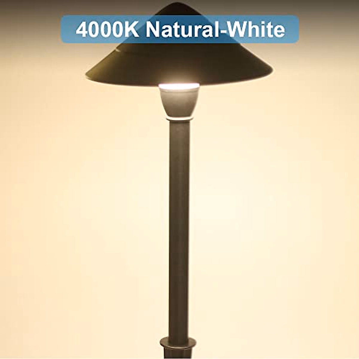 Outdoor Lights Landscape Lights Garden Lights, 12V 3W Low Voltage Patio Lawn Yard Pathway Lights，Aluminum Construction IP65 Waterproof 4000K Natural White (4-Pack)