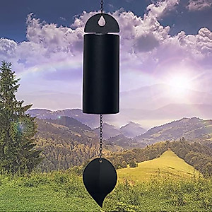 Deep Resonance Serenity Bell Large Metal Cylinder Wind Chimes Outdoor Windbell Deep Tone 30 Inch Garden Wind Chimes for Patio and Terrace Musical Windchime Outdoor and Home Decoration
