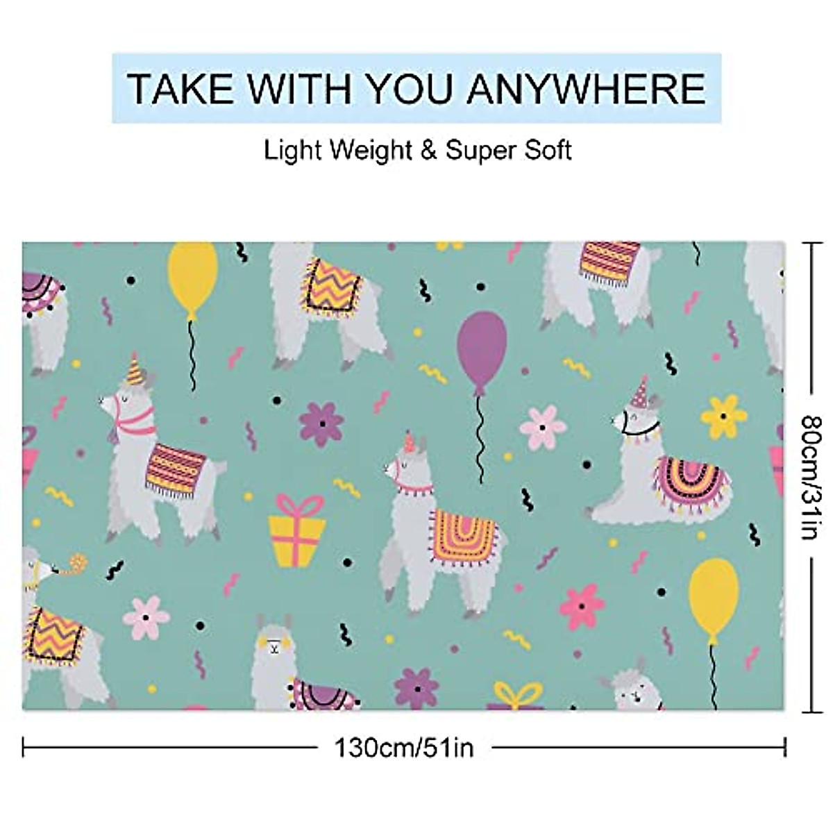 My Little Nest Bath Towels Quick Dry Bathroom Towels Celebratory Lamas Absorbent Shower Towels Soft Hand Towel Wash Cloths for Spa Pool Hotel Gym 31" x 51"