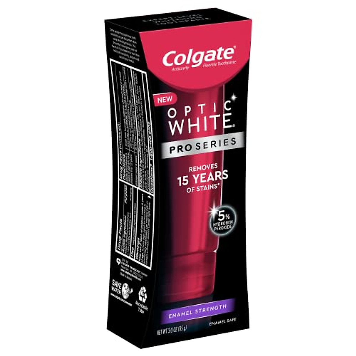 Colgate Optic White Pro Series Whitening Toothpaste with 5% Hydrogen Peroxide, Enamel Strength, 3 oz Tube