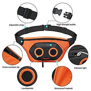 Fanny Pack with Bluetooth Speaker, Asyoren Portable Bluetooth Speakers, 10W Louder Volume, Crystal Clear Stereo Sound, Rich Bass, IPX7 Waterproof, Bluetooth 5.0, Wireless Speakers for Running, Sports