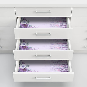 24 Sheets Drawer Liners for Dresser Scented Drawer Liners Drawer Paper Non Adhesive Floral Print Fragrant Large 15.7 x 22.8 Inch for for Kitchen Cabinet Home Shelf Closet (Elegant Style)