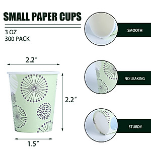 Clawsoff [300 Pack 3 oz Paper Cups, Disposable Bathroom Cups, Small Mouthwash Cups, Mini Paper Cups 3 Ounce for Bathroom
