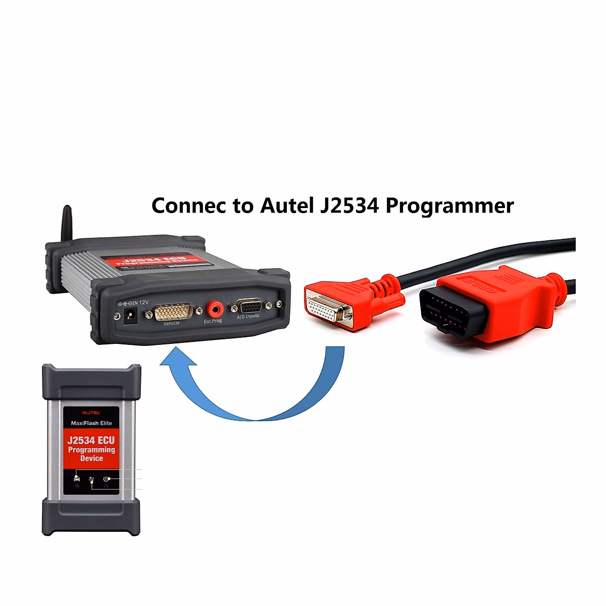 J2534 Program Cable for Autel Maxisys Pro MS908P CV Elite MaxiCom MK908P OBDII-16pin Cable