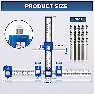 Holimax Cabinet Hardware Jig, Cabinet Handle Jig, Cabinet Hardware Template Tool, Punch Locator Drill Guide for Handle Knob Pull Installation of Door and Drawer woodworking tools