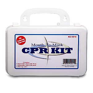 NOVAMEDIC First Aid CPR Mask Kit for Adult, Child and Infant, 8.3”x5”x”3.1”, Detachable Single Valve Pocket Resuscitator with Hard Case, Wall Mount and Vinyl Gloves