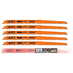 HORUSDY 12-Inch Wood Pruning Reciprocating Saw Blades, 5 Pack, 5TPI Saw Blades