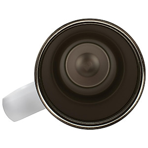 Elanze Designs 40 oz Stainless Steel, Large Water Bottle, Coffee Mug, Spill & Leak Resistant, Thermal Travel Tumbler With Handle, Lid & Straw, Pearl White