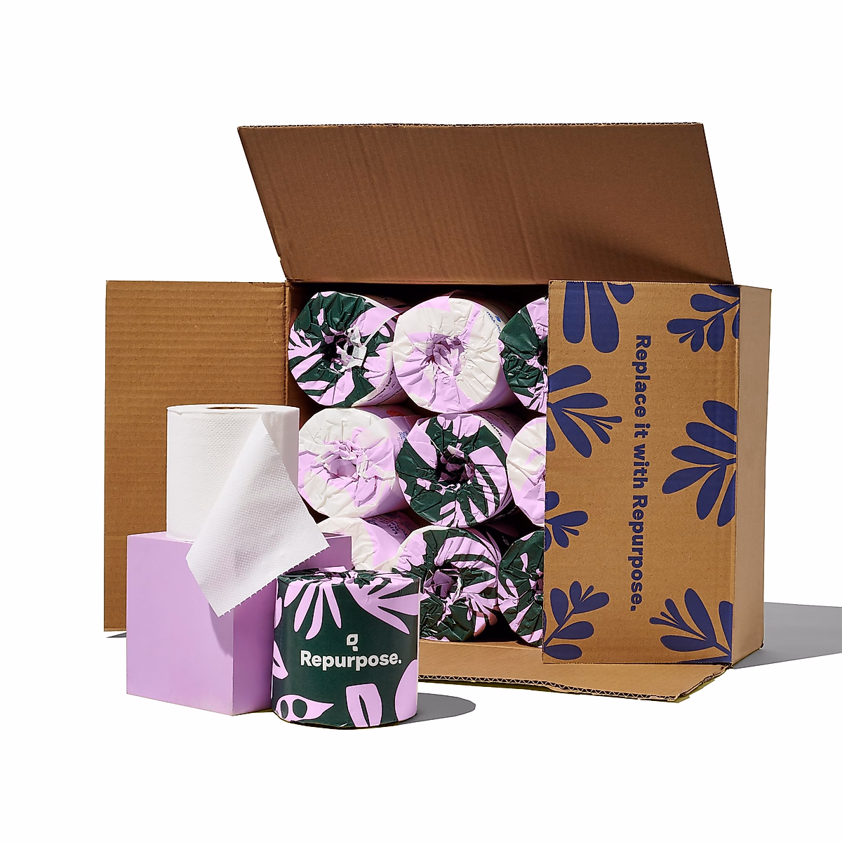 Repurpose 100% Bamboo Toilet Paper, 3-Ply, Tree-Free, Plastic-Free, FSC Certified, Septic Safe, Fast Dissolving, RV-Friendly, 12 Rolls (300 Sheets/Roll), No Fragrance/Dyes