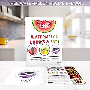 Sleeké Watermelon Slicer & Cutter New Extended Silicone Cushioned Handle Made to Slice and Serve with Ease - Stainless Steel - No Mess, Less Stress