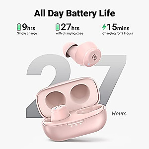 UGREEN HiTune Wireless Earbuds Bluetooth 5.0, Aptx HiFi Stereo Wireless Headphones with Built-in Mic, CVC 8.0 Clear Call Bluetooth Earbuds, Wireless Earphones with Deep Bass, 27H Playtime Rosegold