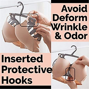 4PACKs Anti-Deformation Bra Hanger, Bra-Shaped Drying Rack, 360-Degree Rotatable Underwear Hanger with Protective Hooks, Keep Your Bra in Good Shape, Cami Hanger Closet Organizer for Tank Tops