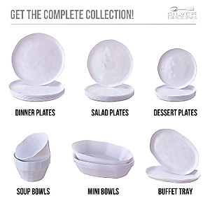 Silver Spoons MINI DESSERT BOWLS | Oval Dessert Plates | Lava Collection | White | 6 PC