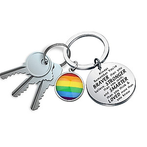 AKTAP LGBT Rainbow Gay & Lesbian Pride Keychain Pansexual Gifts Transgender Pride