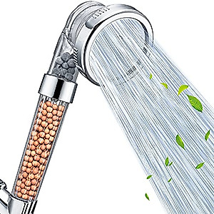 Nosame Shower Head, Filter Filtration High Pressure Water Saving 3 Mode Function Spray Handheld Showerheads 1.6 GPM for Hair & Skin