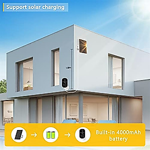 Security Camera Camera WiFi Solar Camera Outdoor Night Vision IP Camera and 6000mAh Rechargeable Battery Security Camera CCTV Video Surveillance Camera Surveillance Camera with Spotlight ( Color : 128
