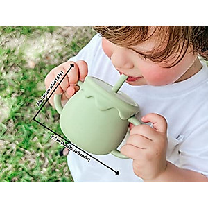 Eco Mama Shop 3-in-1 Silicone Snack/Sippy Cup: Baby Food Storage Containers, Toddler Cups, Snack Containers & Snack Cups for Toddlers 6+ Months, Sippy Cups for Baby 6 Months & Travel Snack Container