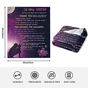 Gifts for Mom Mom Gifts from Daughters Birthday Gifts for Mom Super Soft Cozy Flannel Throw Blanket 60" x 50"