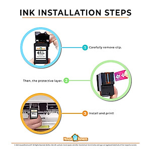 Houseoftoners Remanufactured for HP 62XL Ink Cartridge High Yield Replacment for HP 62XL Envy (5540,5640, 5660, 7644, 7645) OfficeJet (5740, 5742, 8040, 8045, 5742, 5743, 5744, 5745) - 2-Pack (Black)