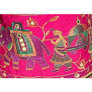 Pink Shoulder Bag Handmade Embroidered Elephant Boho Bohemian Hippie Tote Gypsy Beach Bag