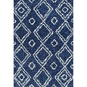 nuLOOM Iola Geometric Shag Area Rug, 8x10, Blue