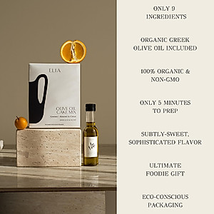 ELIA Olive Oil Cake Mix, Almond & Orange Organic Cake Mix, Hostess Gift, Organic and Non-GMO Baking Mix, Greek Extra Virgin Olive Oil Included, Natural Mediterranean Dessert, Foodie Gift, Almond Citrus, Pack of 1