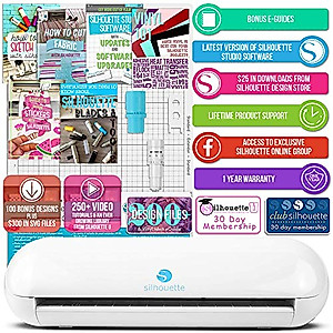 Silhouette Portrait 3 Bundle with 38 Premium Vinyl Sheets, HTV, Guides, Sketch Pens, and More