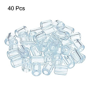 MECCANIXITY Kitchen Sink Rack Feet 5mm ID x 10.5mm OD PVC Sink Replacement Feet for Protective Sink Grid, Clear Pack of 40