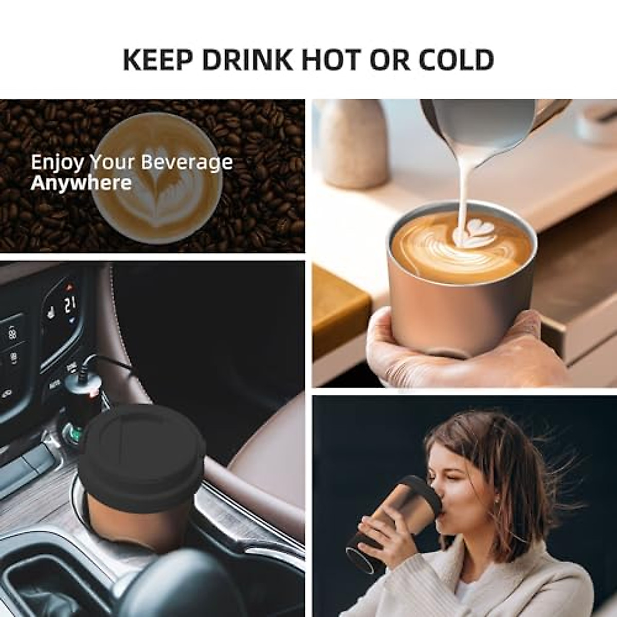 WANGXUEE African Elephant Print 500ml Stainless Steel Travel Tumbler Double Wall Vacuum Insulated Coffee Mug