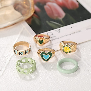 17 MILE Chunky Rings Colorful, Trendy Resin Acrylic Open Stackable Finger Knuckle Y2K Rings for Women (Color 5)