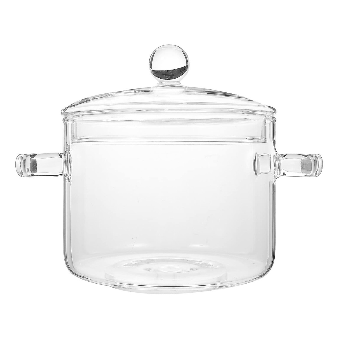 Glass Cooking Pot with Lid and Handle, 1.35L/45 oz Clear Heat Resistant Glass Stovetop Pot, Glass Cookware Stovetop Pot Set, Glass Saucepan for Noodles Pasta Soup Milk
