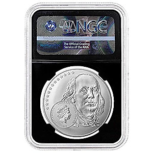 2021 DE An American Life PowerCoin Writer Benjamin Franklin Graded Ms70 1/2 Oz Silver Coin 2$ Cook Islands 2021 Proof