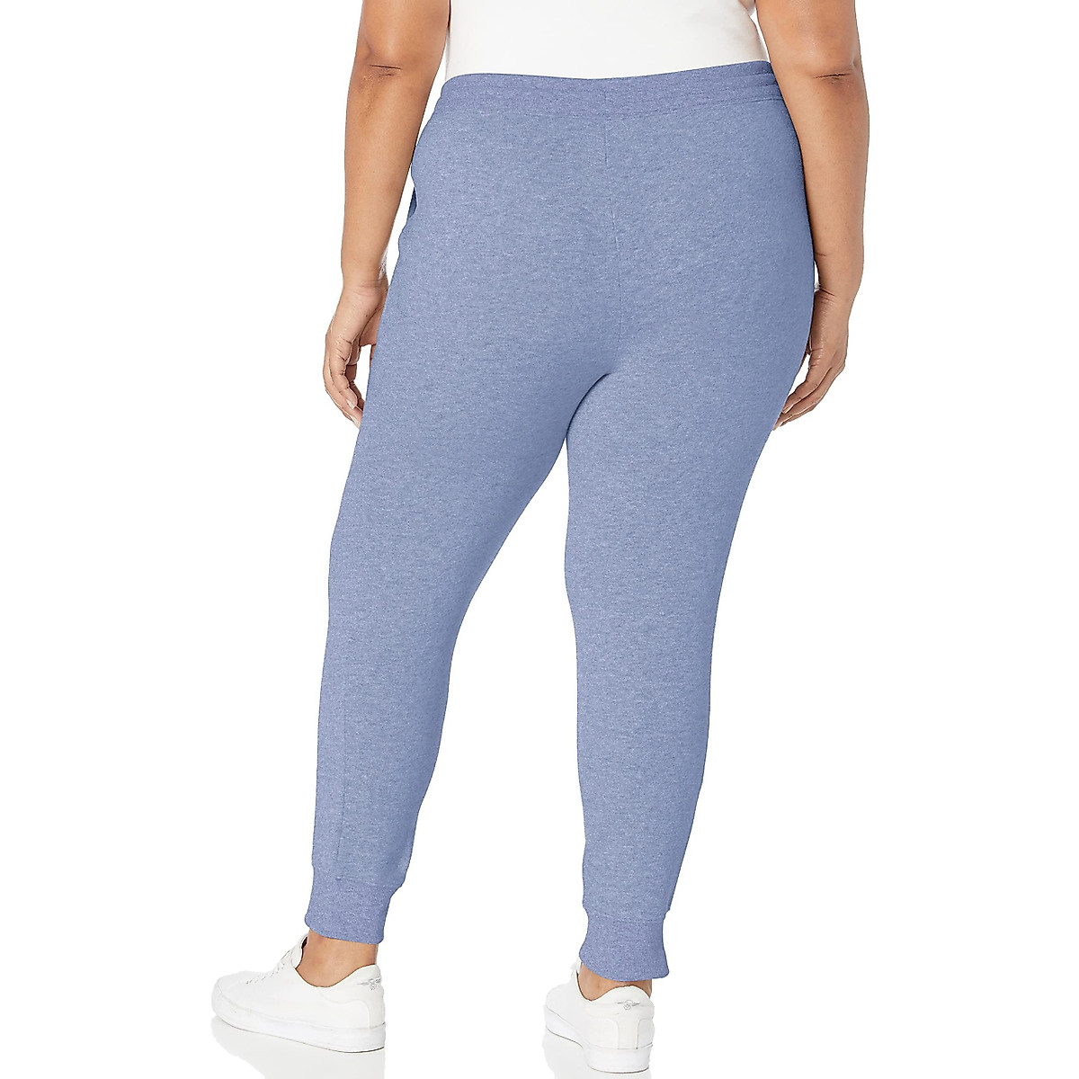 Amazon Essentials Women's French Terry Fleece Jogger Sweatpant (Available in Plus Size), Indigo Blue Heather, Medium