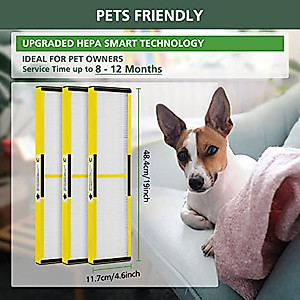 isinlive 3 Pack FLT5000 True HEPA Filter C Replacement Compatible with G-Guardian Air Purifier AC5000 AC5000E AC5250PT AC5350B AC5350BCA AC5350W AC5300B