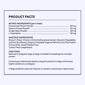 Pawfy dogs Calming Soft Chews | Anxiety | Separation | Stress Relief | Travel | Behavioral Training | Fireworks & Other Stressful Events | with L-Tryptophan & Chamomile