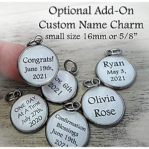 St. Elizabeth Ann Seton Necklace, Keychain or Clip, Patron Saint Confirmation Gift, Birthstone Crystal and Initial Charm