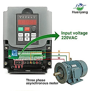 Huanyang VFD,single to 3 Phase,Variable Frequency Drive,2.2kW 3HP 220V input AC 10A for Motor Speed Control,HY Series