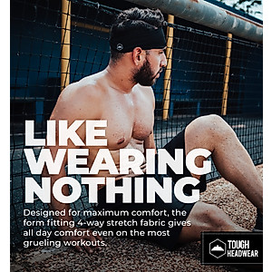 Tough Headwear Mens Sweat Bands - Head Bands Working Out Men Sports Headband Men Performance Headband Men - Athletic Headbands Men Cycling Sweat Band, Football Headbands - Sweat Bands, Black