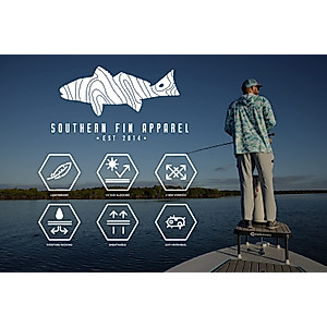 Southern Fin Apparel Performance Fishing Hoodie Shirt for Men Women UPF UV 50+ Lightweight With Hood (Large, Green Camo, l)